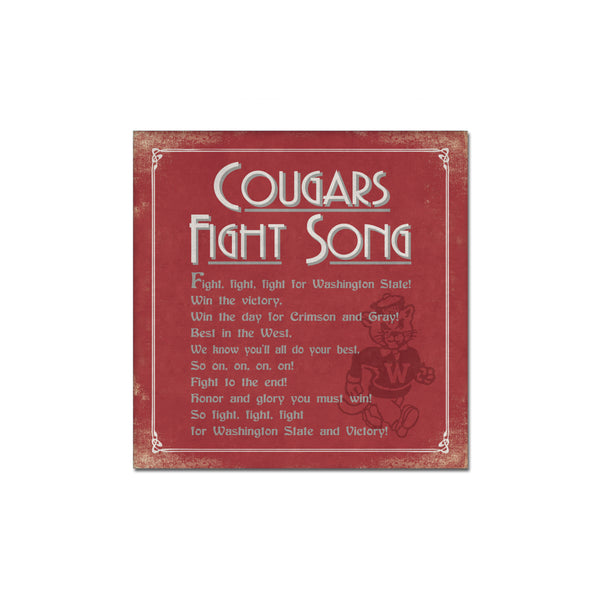 14x14 WSU Fight Song Canvas Sign – Cougarwear