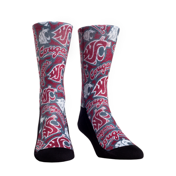 Crimson Graffiti WSU Rockem Crew Socks – Cougarwear