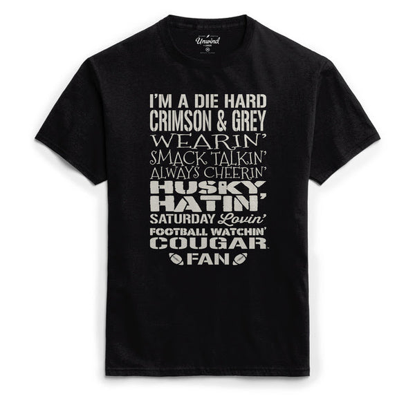League Script Cougars Fan Black Tee – Cougarwear
